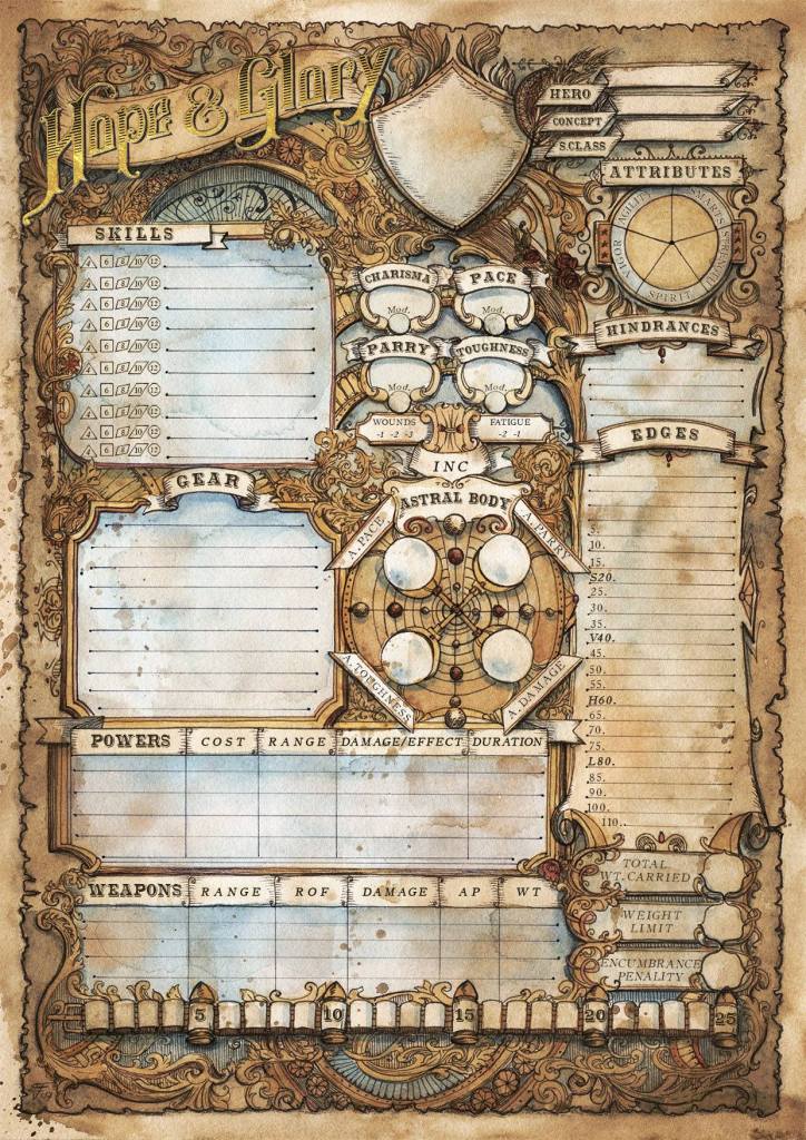 Hope & Glory – the Character Sheet | Karavansara